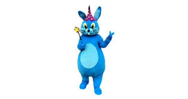 Mascot | Blue Rabbit Mascot Costume - Animal Mascot