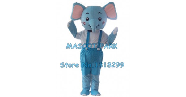 blue elephant Mascot Costume