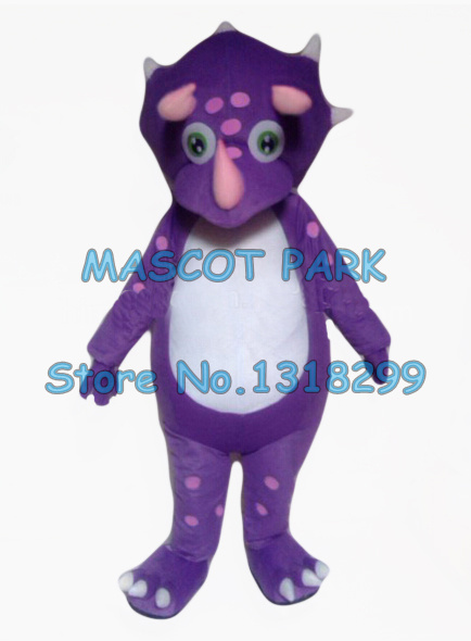 cute little purple dino dinosaur Mascot Costume