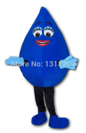 Blue Water Drop Mascot Costume