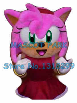 popular cartoon pink Amy Rose hedgehog Mascot Costume
