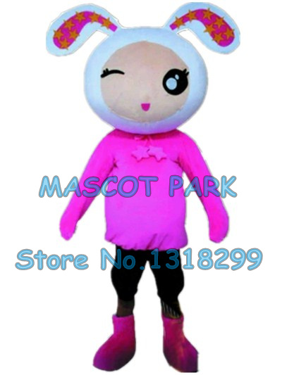 pink bunny Mascot Costume