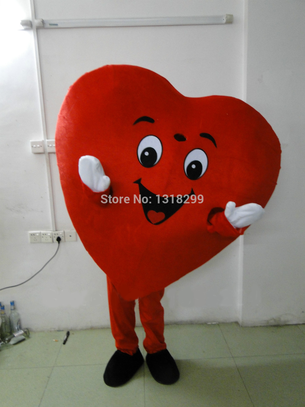 Romantic Red Heart Mascot Costume