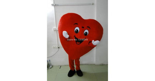 Romantic Red Heart Mascot Costume
