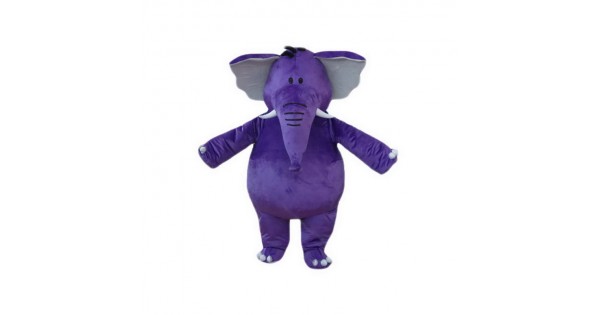 Mascot | Purple Elephant Mascot Costume - Animal Mascot